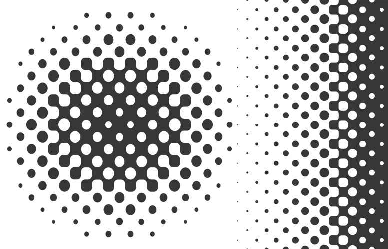 Seamless halftone honeycomb gradient Royalty Free Vector