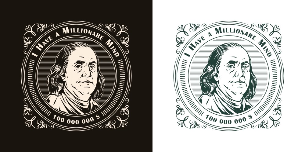 Vintage monochrome money prints Royalty Free Vector Image