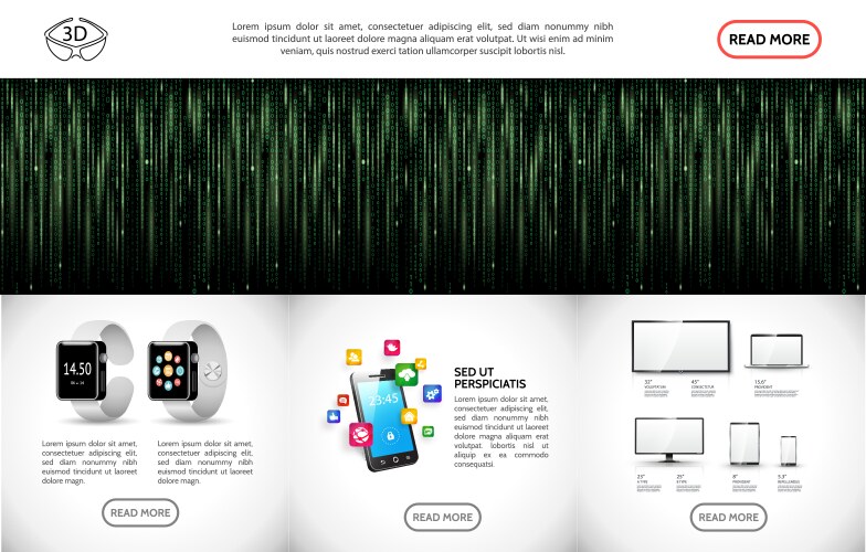 Realistic tech colorful template Royalty Free Vector Image