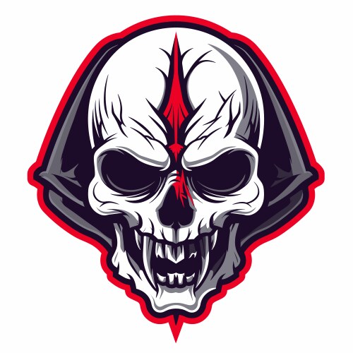 Skull with cap logo Royalty Free Vector Image - VectorStock