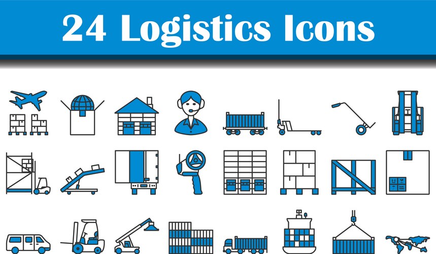 Logistics icon blue Royalty Free Vector Image - VectorStock