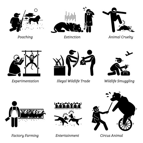 Social issues and critical problems pictograph Vector Image