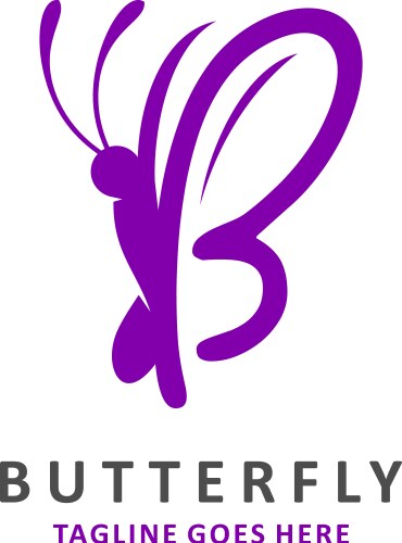 Butterfly flying logo design concept template Vector Image