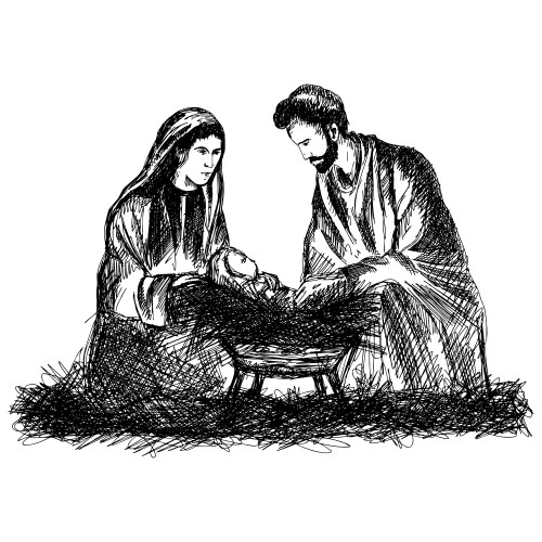 Mary Baby Jesus Black and White Vector Images (over 970)