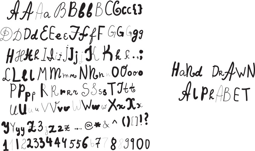 Handwriting fonts Royalty Free Vector Image - VectorStock