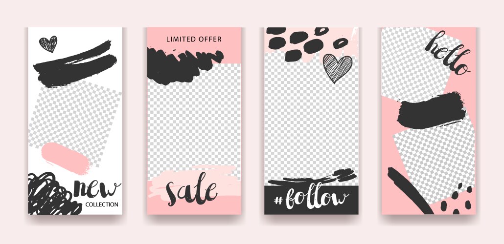 Instagram seamless posts templates Royalty Free Vector Image