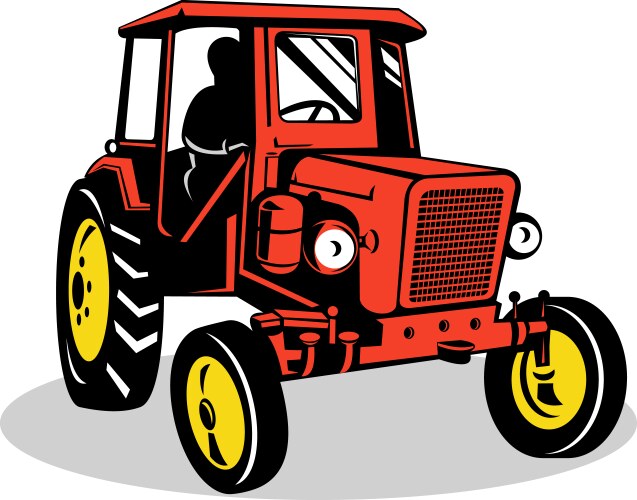 Tractor character cartoon Royalty Free Vector Image