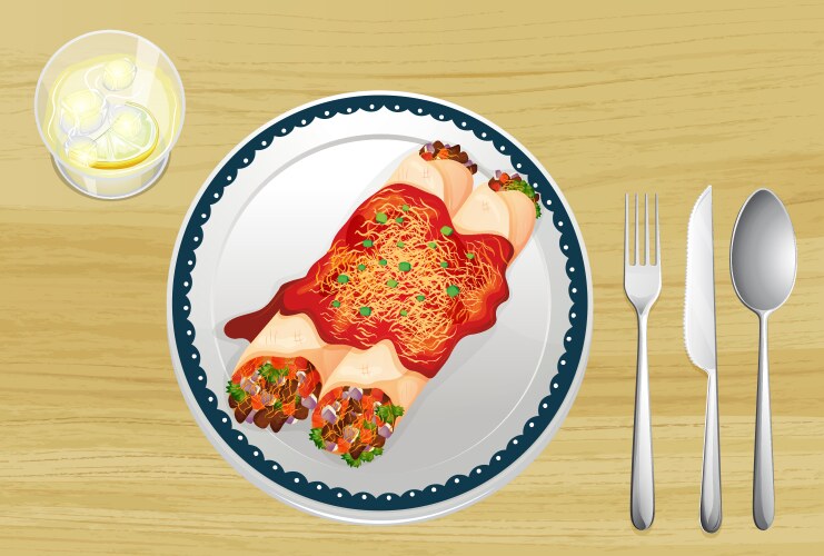 Rice dish Royalty Free Vector Image - VectorStock