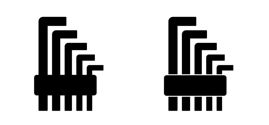 Cartoon allen wrench or hex key wrenches tools Vector Image