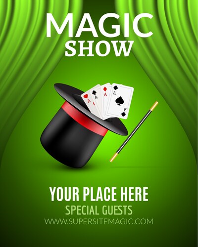 Magician Poster Template - Magic Show – Royalty-Free Vector | VectorStock