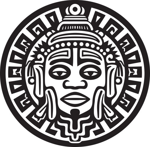 Ancient mayan symbolism pre hispanic logo icon Vector Image