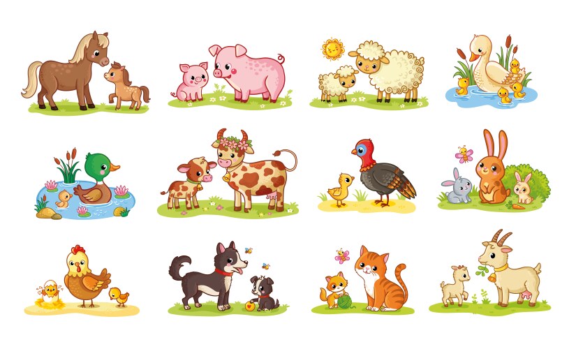 Cartoon Baby Farm Animals