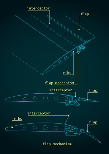 Aircraft wing structure Royalty Free Vector Image