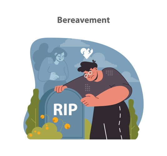 Bereavement portrayal a poignant tribute Vector Image