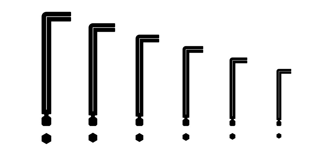 Cartoon allen wrench or hex key wrenches tools Vector Image