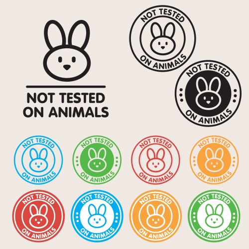 No animal testing labels Royalty Free Vector Image