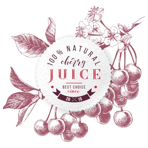 Tangerine juice round emblem Royalty Free Vector Image