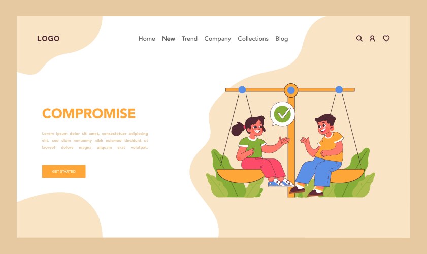 Compromise concept flat Royalty Free Vector Image