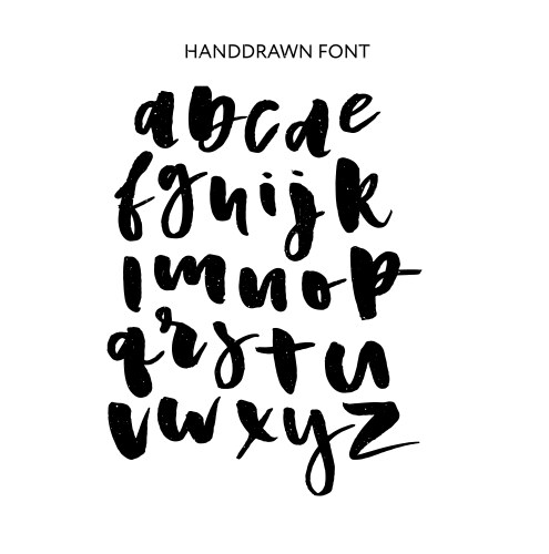Brushpen lettering alphabet Royalty Free Vector Image
