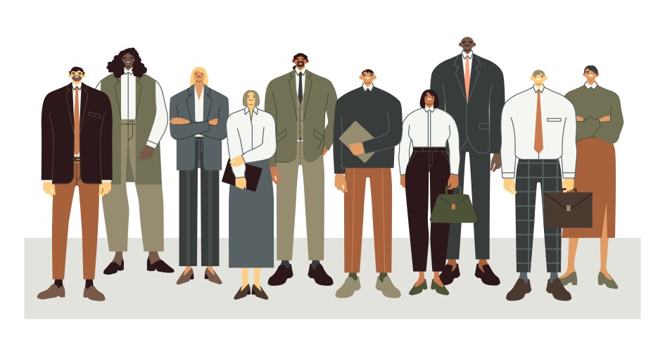 Cartoon employee team office workers group happy Vector Image