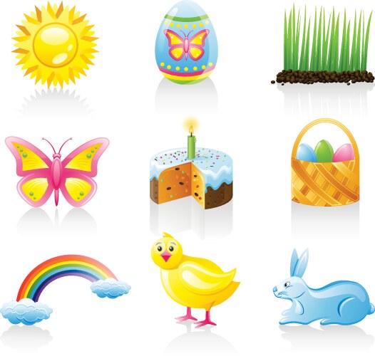 Set of spring items Royalty Free Vector Image - VectorStock