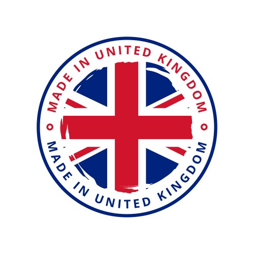 Made in great britain label set national flag Vector Image