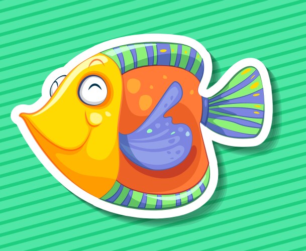Happy fish showing thumbs up and smiling Vector Image