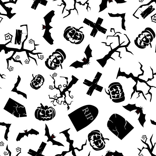 Black and white seamless pattern for halloween Vector Image