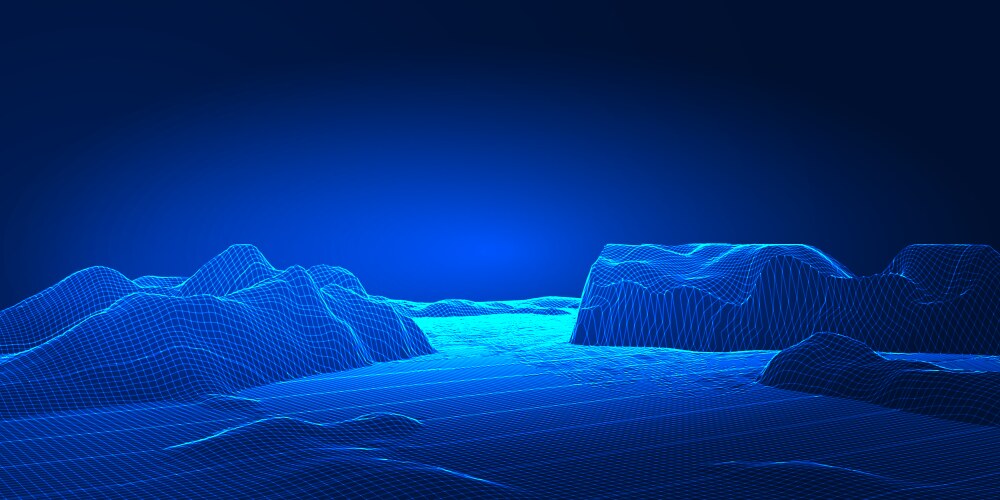 Banner with low poly wireframe abstract design Vector Image