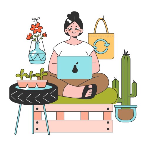 Upcycling process and technique of reuse Vector Image