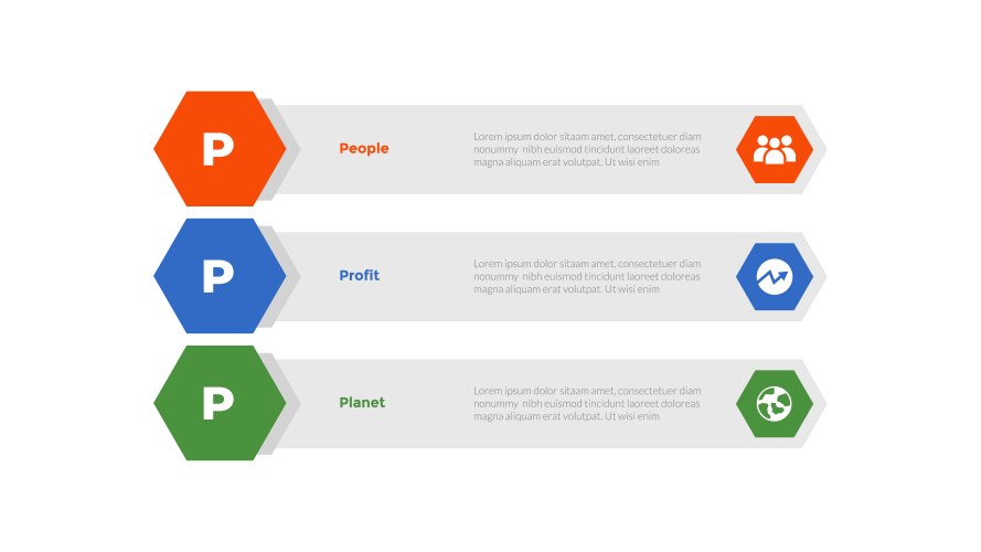 3p sustainability infographics template diagram Vector Image