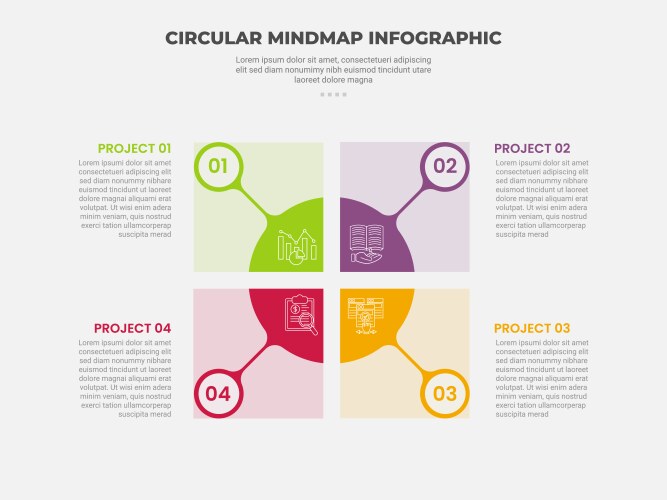 Circular mind map infographic outline style Vector Image