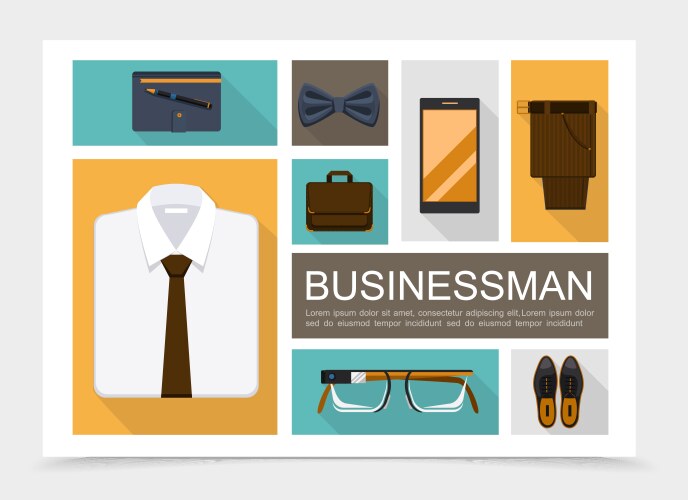 Realistic businessman style template Royalty Free Vector
