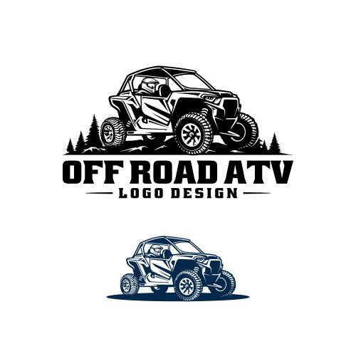 Quad bike off-road atv logo dust and dirt Vector Image