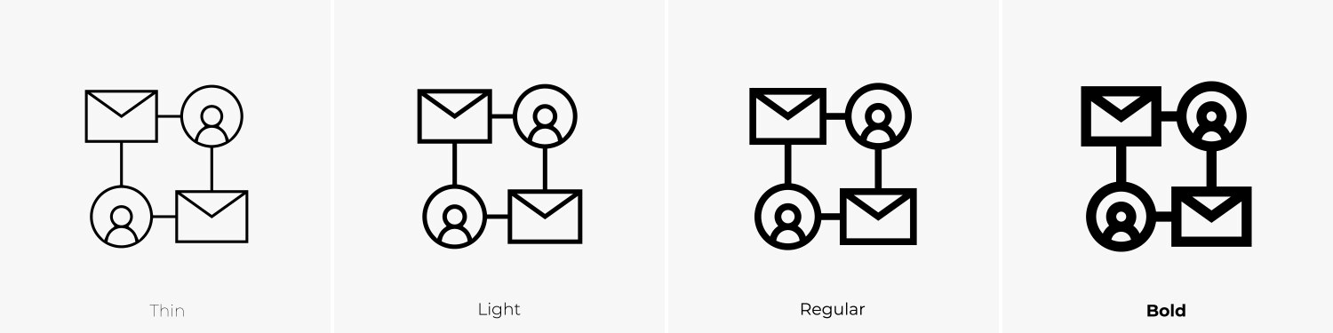 Communications icon thin light regular and bold Vector Image
