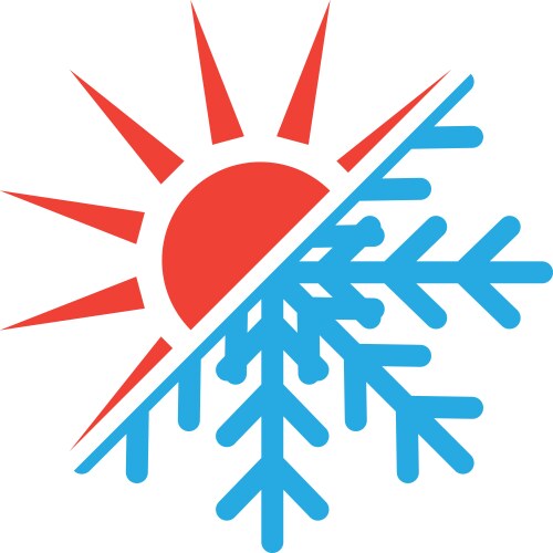 Hot and cold temperature symbol Royalty Free Vector Image