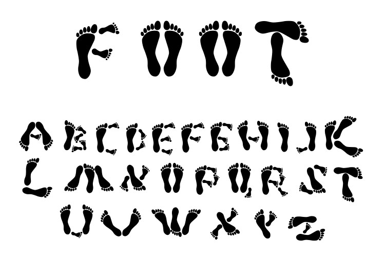 Footprint Font Alphabet Vector Images (over 380)