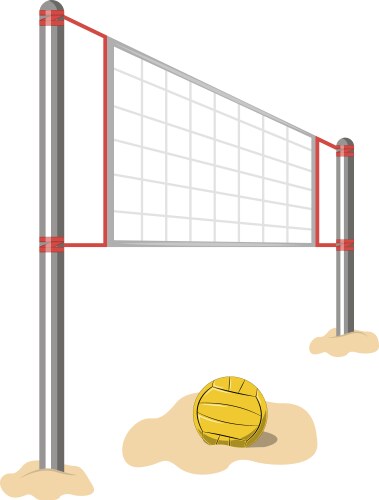 Volleyball net cartoon Royalty Free Vector Image