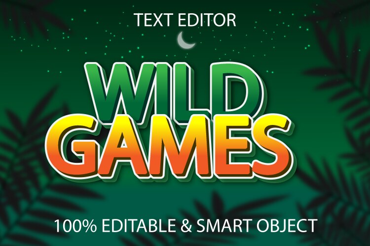 Games kids editable text effect 3 dimension Vector Image