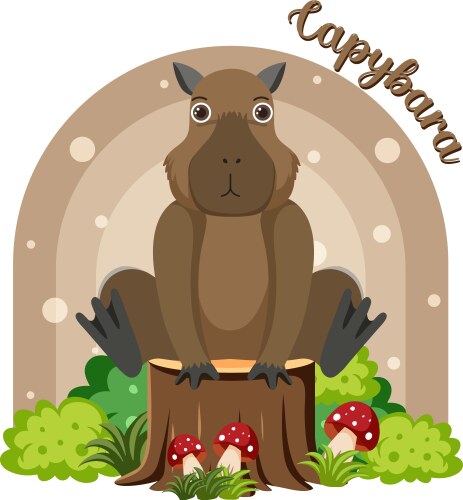 Cartoon capybara with sunglasses Royalty Free Vector Image