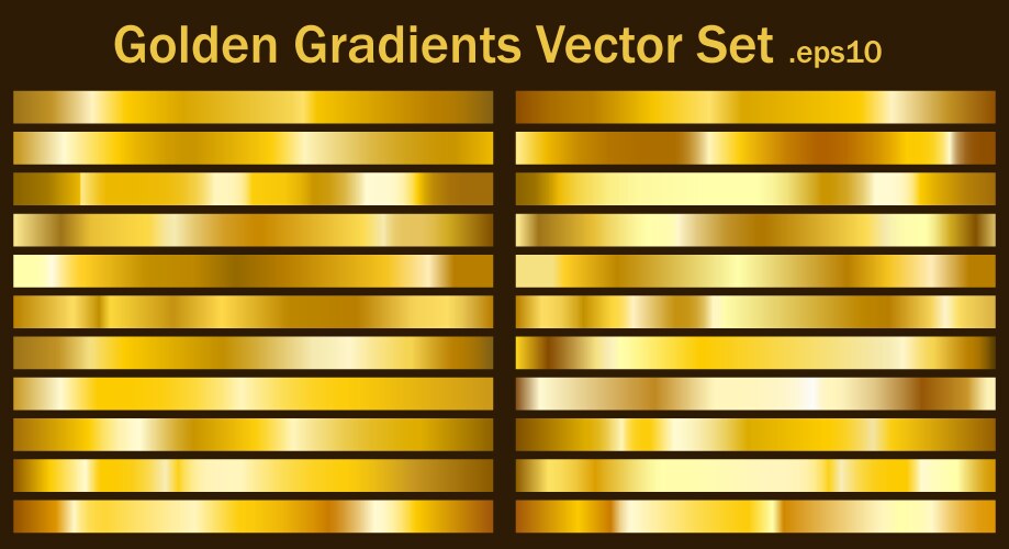 Set of gold gradient banners templates or website Vector Image