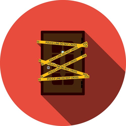 Crime scene door icon Royalty Free Vector Image