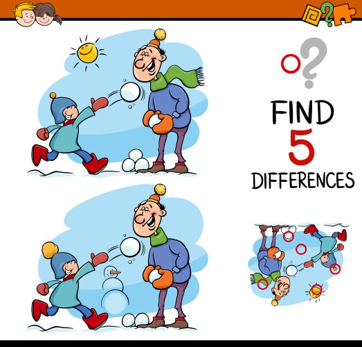 Find differences kids layout for game duck Vector Image
