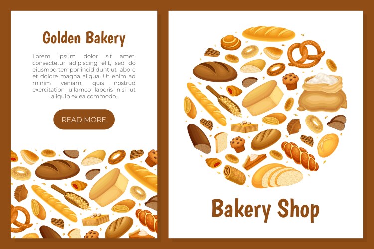 Fresh bakery banner design with baked pastry Vector Image