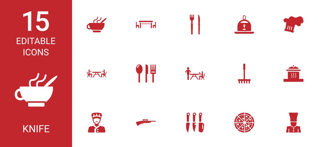 Knife icons Royalty Free Vector Image - VectorStock