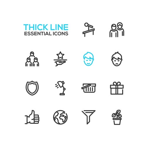 Help and care thin line icons set Royalty Free Vector Image