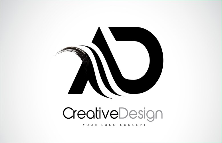 Ad letter logo design creative icon modern Vector Image