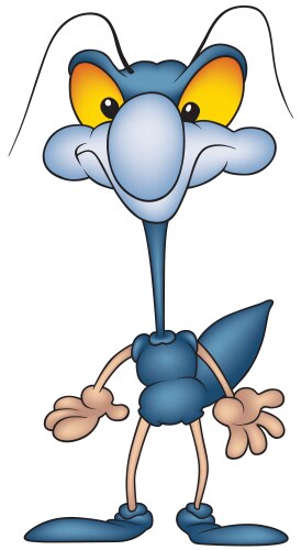 Cartoon happy ant running isolated Royalty Free Vector Image