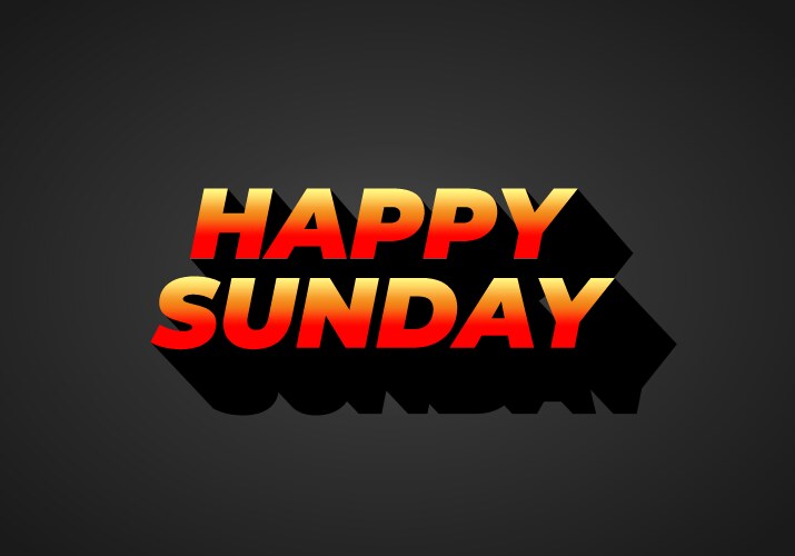 Happy sunday text effect in 3d with eye Royalty Free Vector