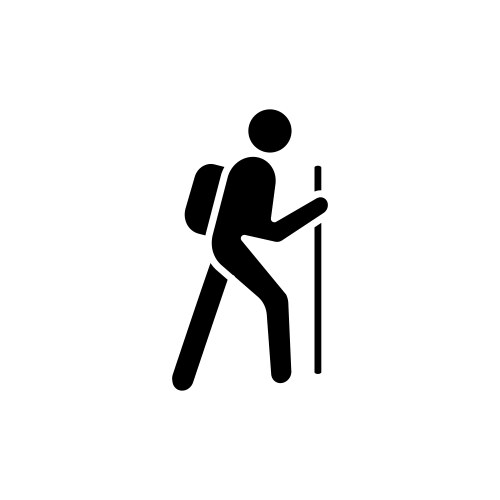 Hiking icon set hiker man symbol mountain Vector Image